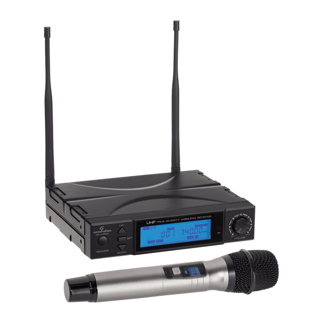 True Diversity 300 Channels Wireless Microphone System with Handheld ...