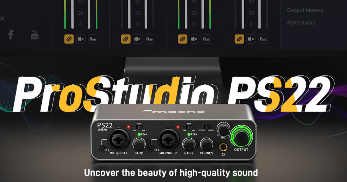 MAONO PS22 - ProStudio 2x2 USB Audio Interface - Frenexport SpA